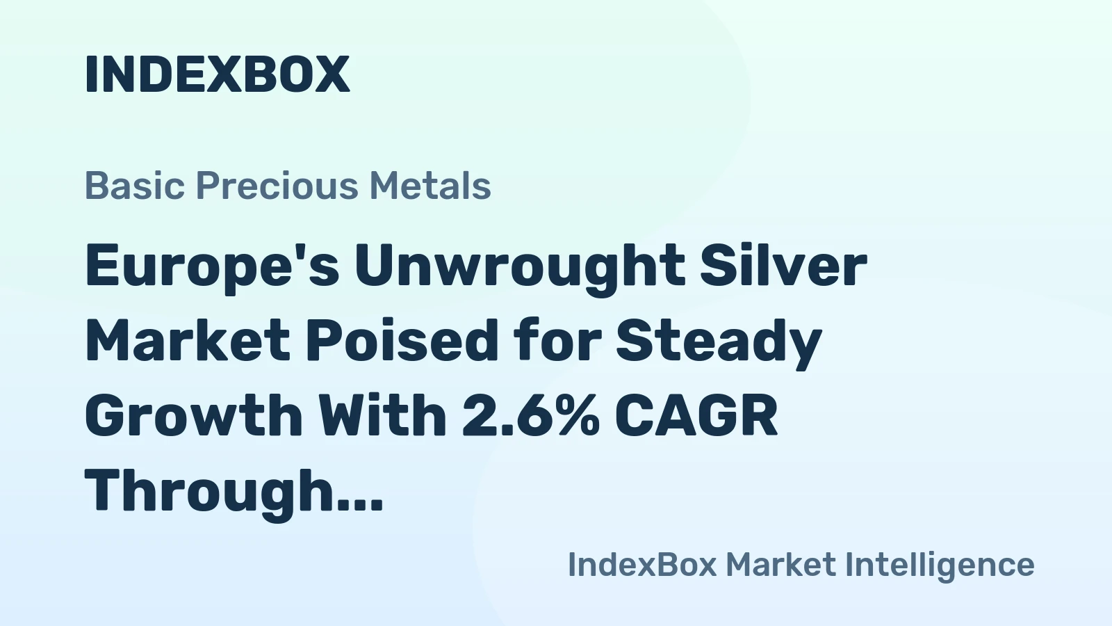 Europe's Unwrought Silver Market Poised for Steady Growth With 2.6% CAGR Through 2035