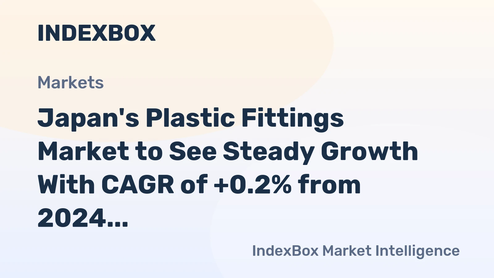 Japan's Plastic Fittings Market to See Steady Growth With CAGR of +0.2% from 2024 to 2035