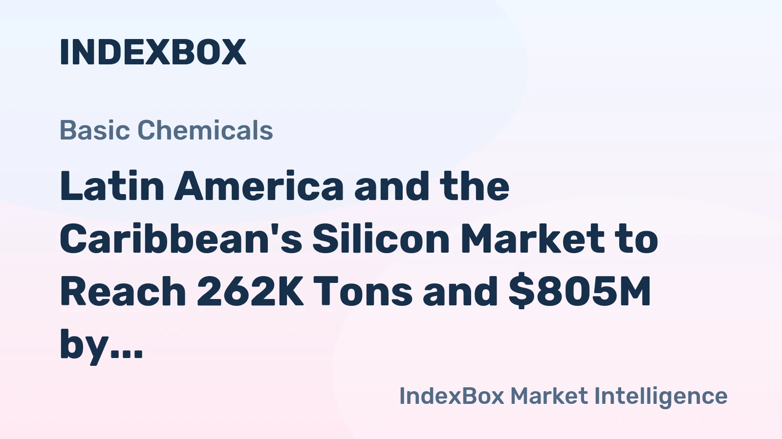 Latin America and the Caribbean's Silicon Market to Reach 262K Tons and $805M by 2035