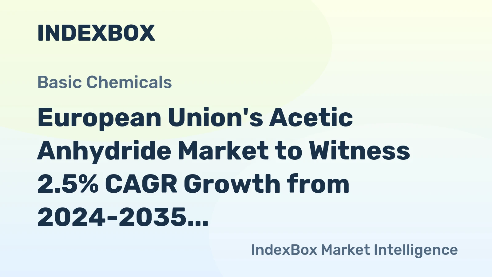 European Union's Acetic Anhydride Market to Witness 2.5% CAGR Growth from 2024-2035, Reaching 216K Tons