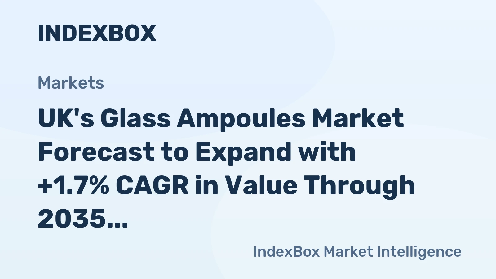 UK's Glass Ampoules Market Forecast to Expand with +1.7% CAGR in Value Through 2035