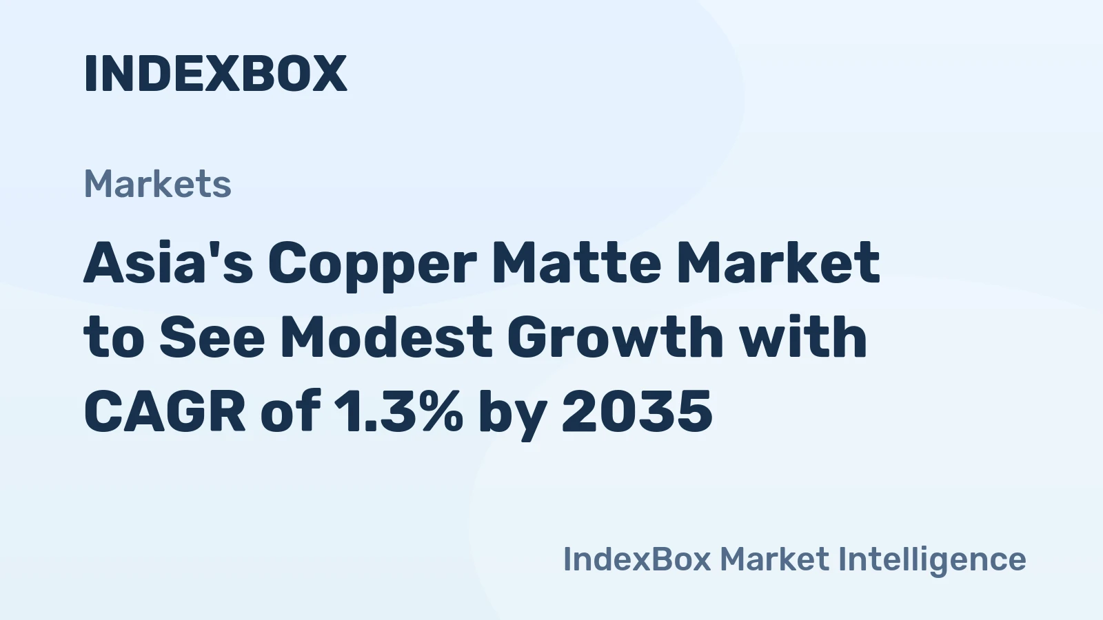 Asia's Copper Matte Market to See Modest Growth with CAGR of 1.3% by 2035