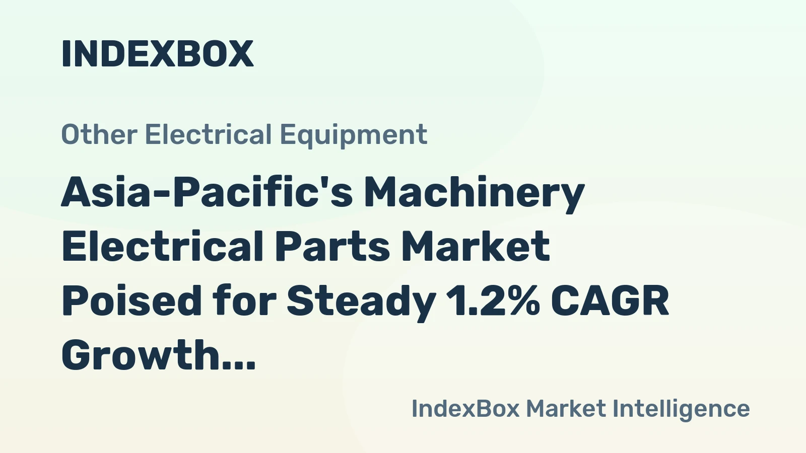 Asia-Pacific's Machinery Electrical Parts Market Poised for Steady 1.2% CAGR Growth Through 2035