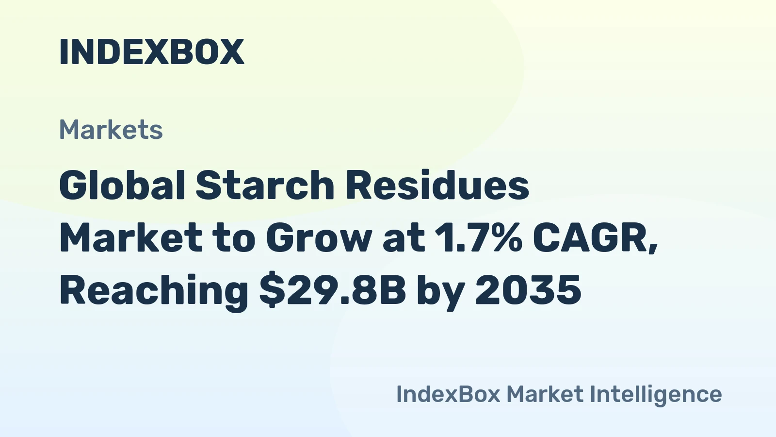 Global Starch Residues Market to Grow at 1.7% CAGR, Reaching $29.8B by 2035