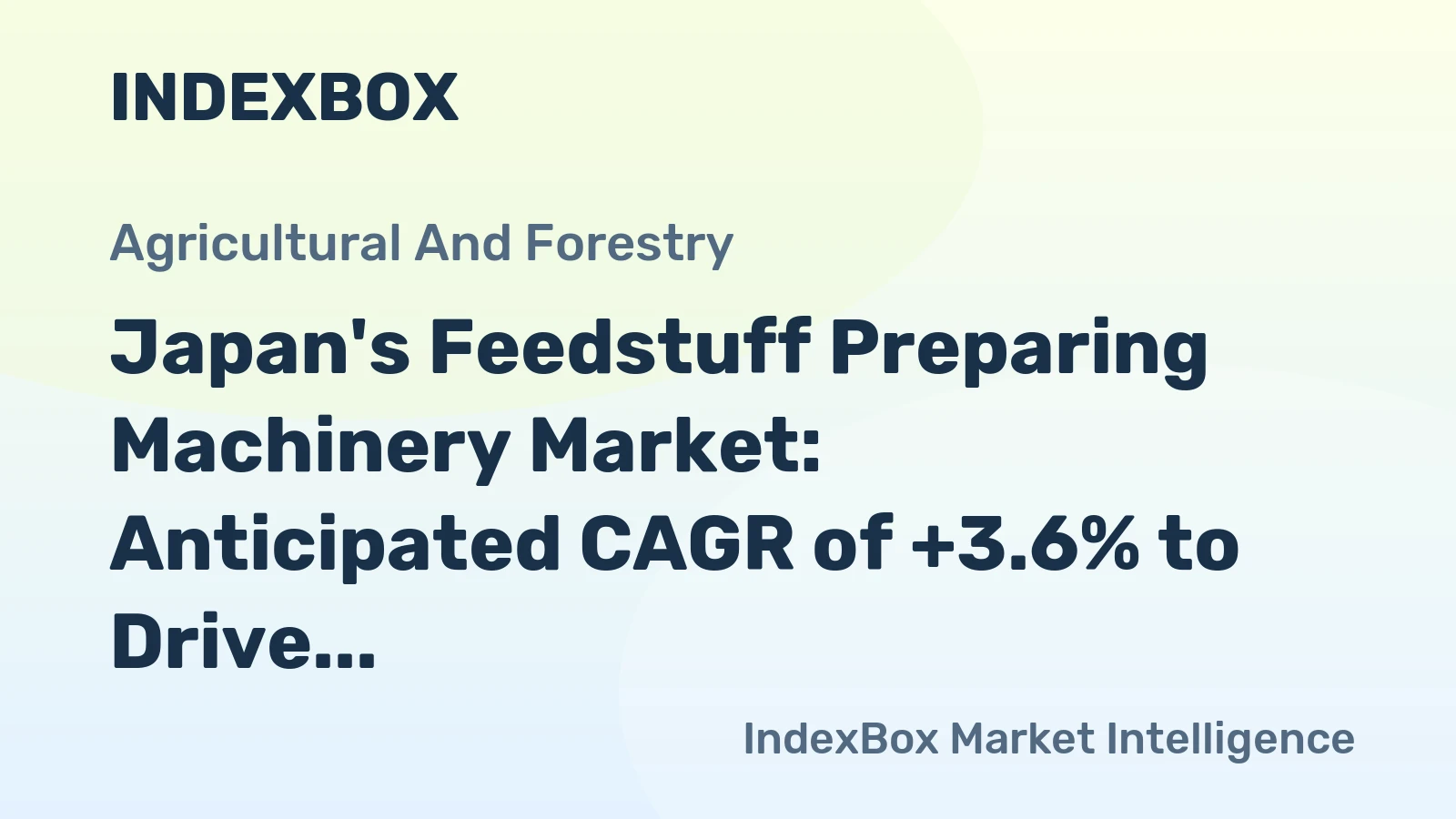 Japan's Feedstuff Preparing Machinery Market: Anticipated CAGR of +3.6% to Drive Market Volume to 970 Units and Market Value to $18M by 2035