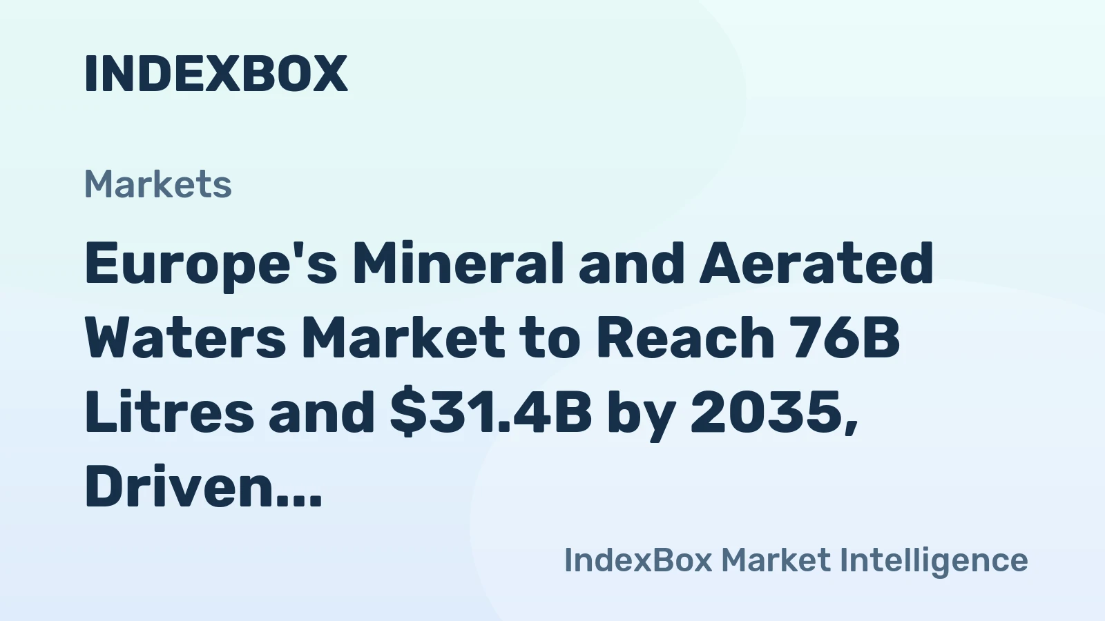 Europe's Mineral and Aerated Waters Market to Reach 76B Litres and $31.4B by 2035, Driven by Increasing Demand