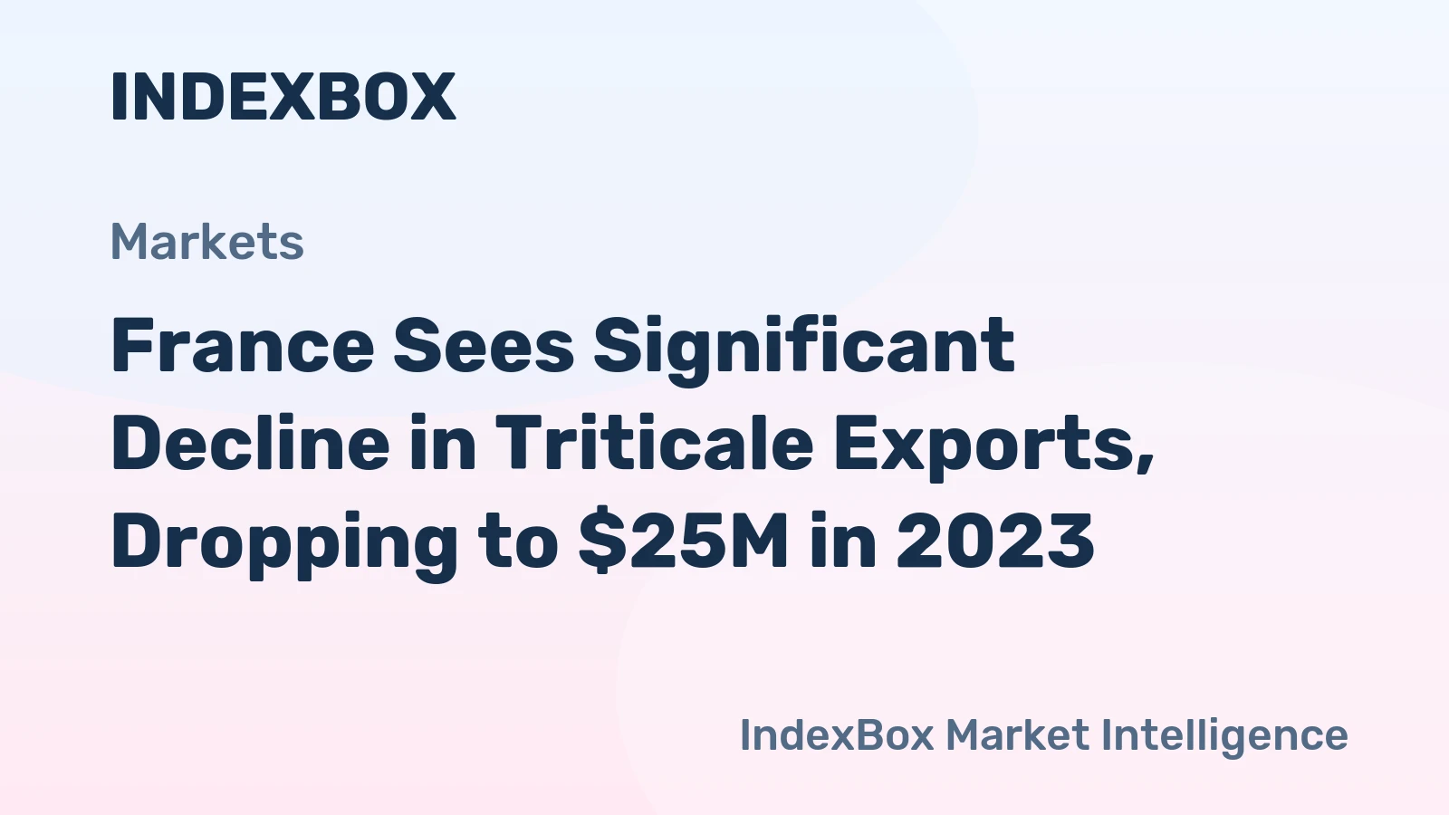 France Sees Significant Decline in Triticale Exports, Dropping to $25M in 2023