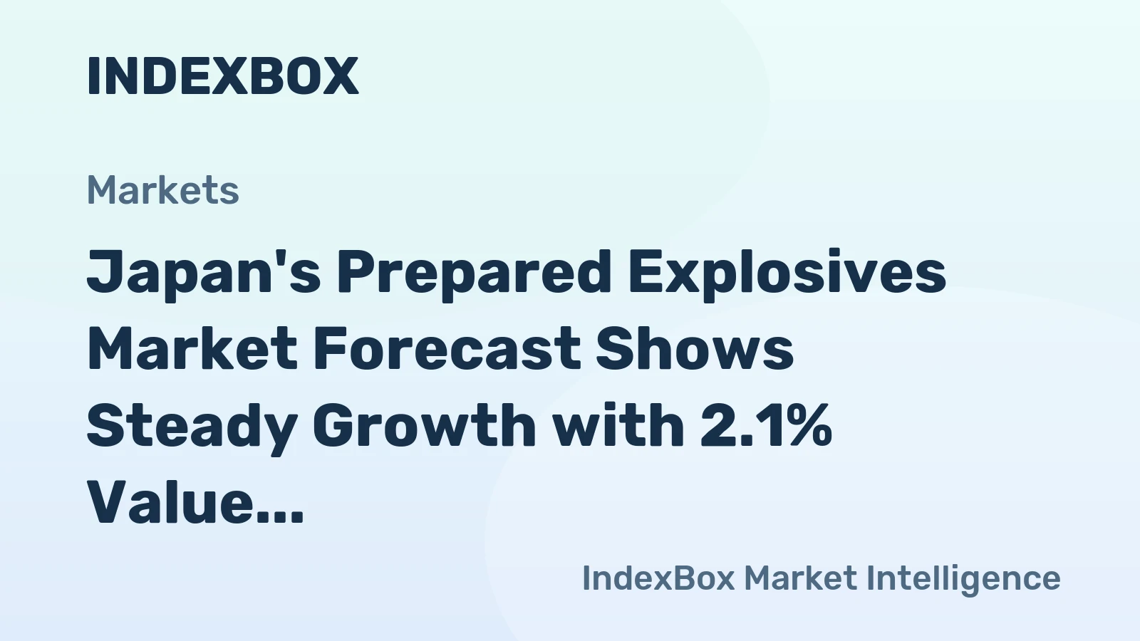 Japan's Prepared Explosives Market Forecast Shows Steady Growth with 2.1% Value CAGR Through 2035