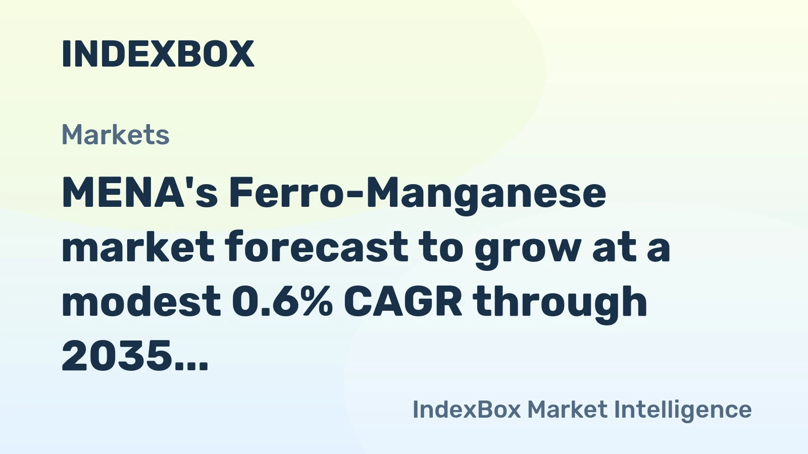 MENA's Ferro-Manganese market forecast to grow at a modest 0.6% CAGR through 2035, driven by rising regional demand.