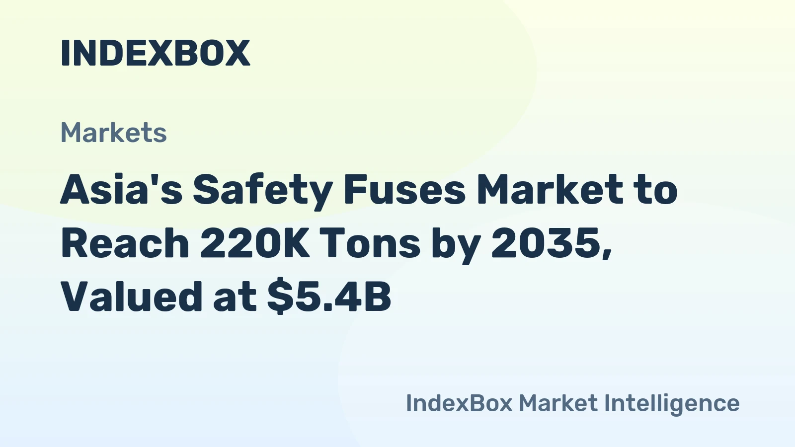 Asia's Safety Fuses Market to Reach 220K Tons by 2035, Valued at $5.4B