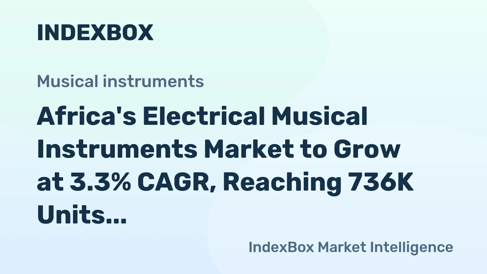 Africa's Electrical Musical Instruments Market to Grow at 3.3% CAGR, Reaching 736K Units by 2035