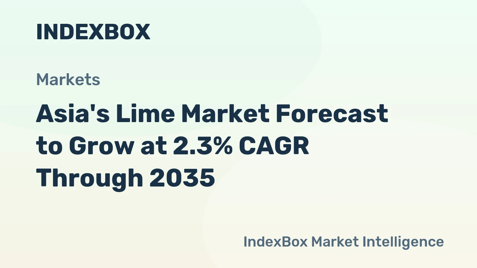 Asia's Lime Market Forecast to Grow at 2.3% CAGR Through 2035