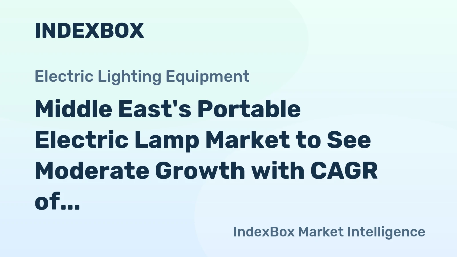 Middle East's Portable Electric Lamp Market to See Moderate Growth with CAGR of +1.2%