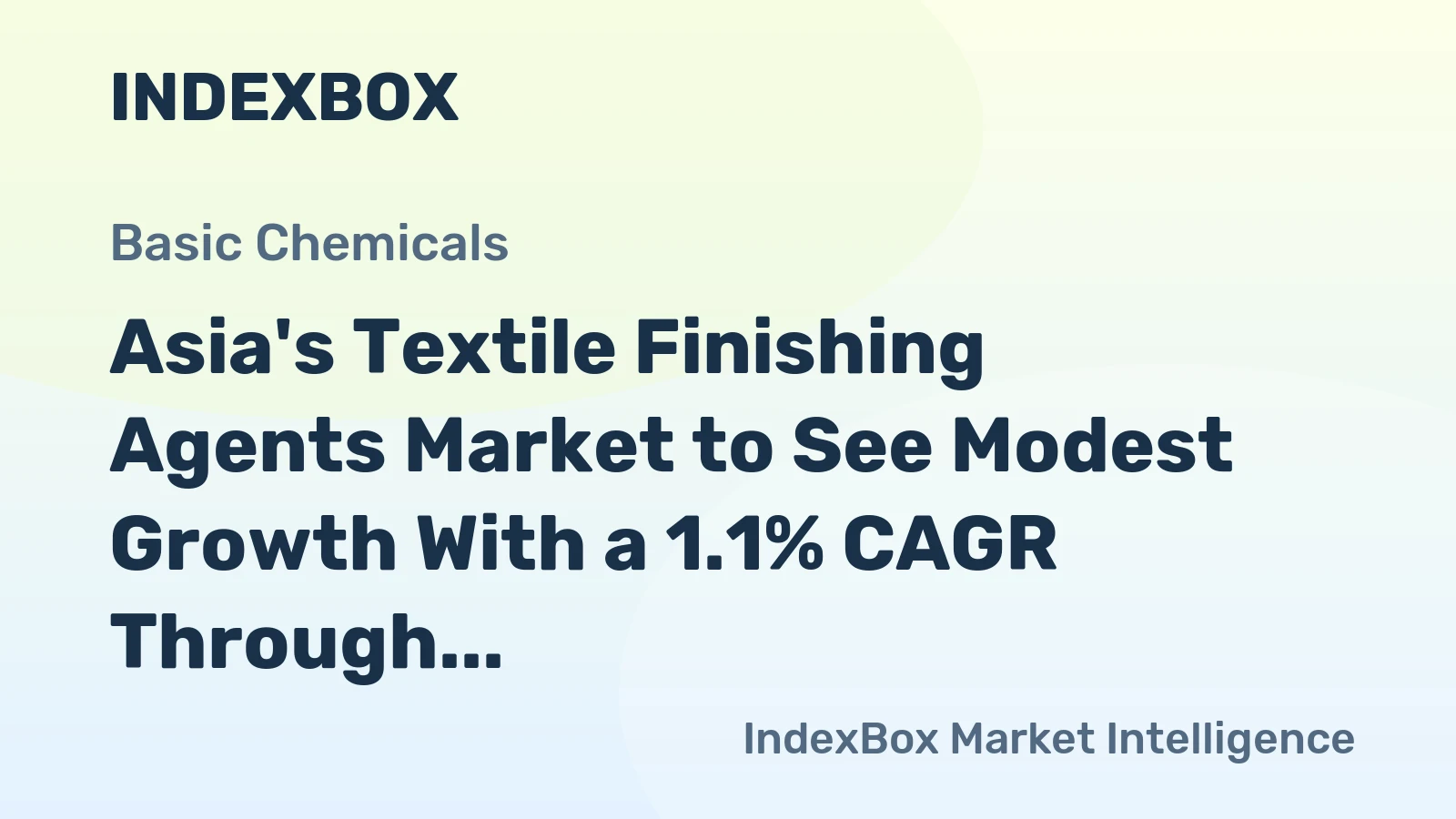 Asia's Textile Finishing Agents Market to See Modest Growth With a 1.1% CAGR Through 2035