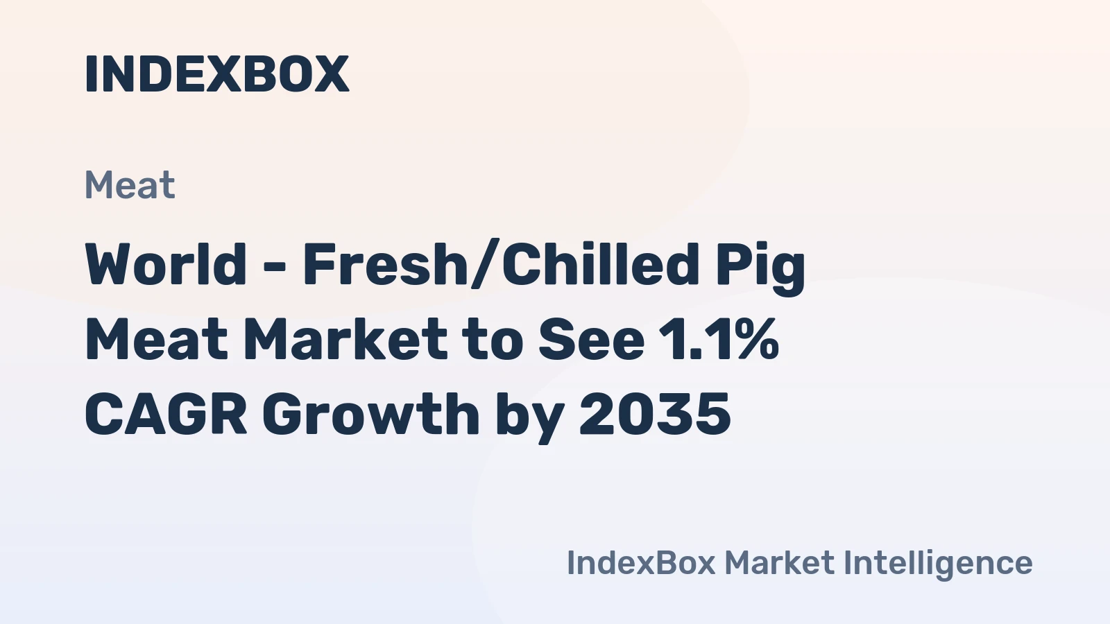 World - Fresh/Chilled Pig Meat Market to See 1.1% CAGR Growth by 2035
