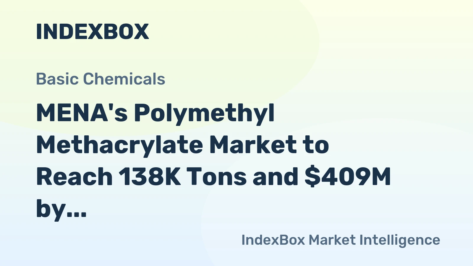 MENA's Polymethyl Methacrylate Market to Reach 138K Tons and $409M by 2035