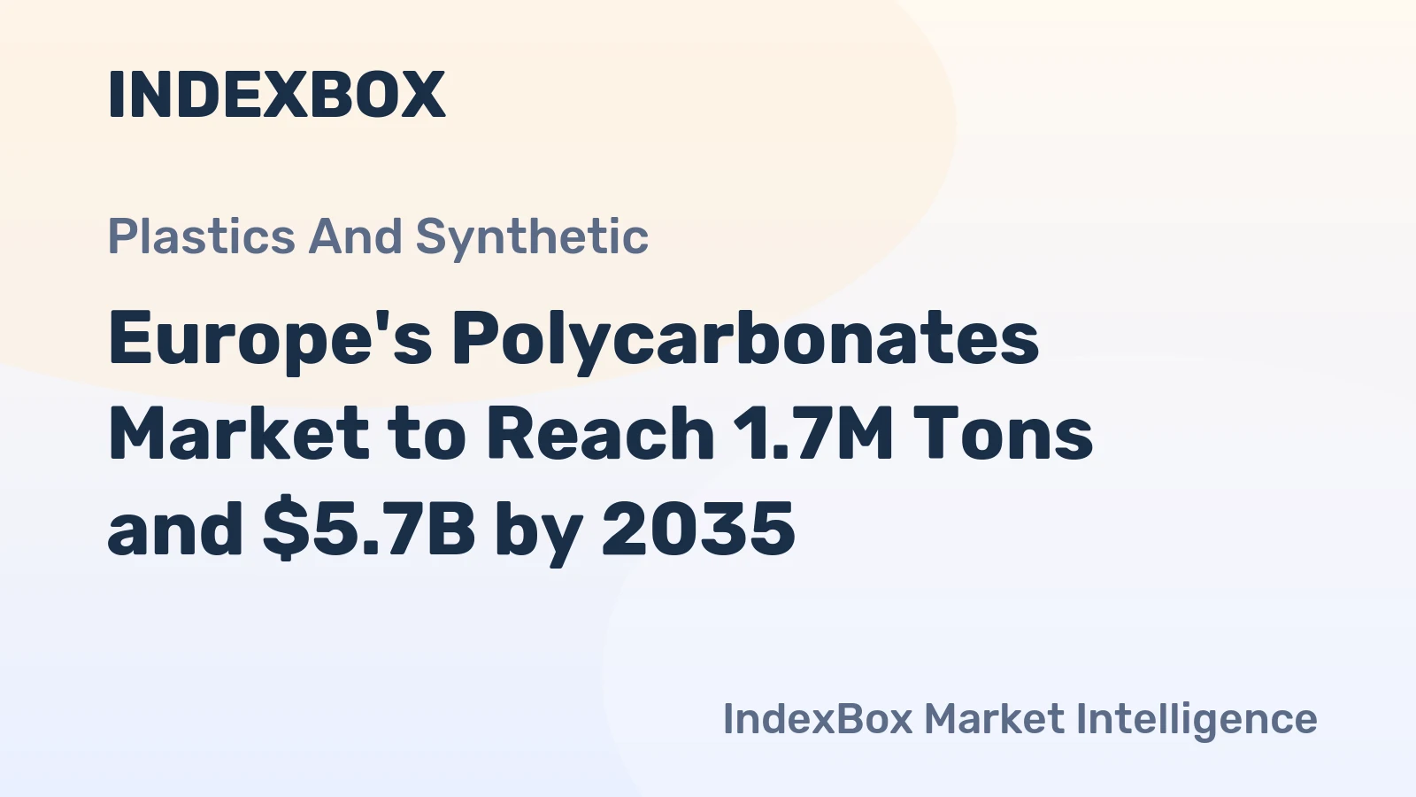 Europe's Polycarbonates Market to Reach 1.7M Tons and $5.7B by 2035