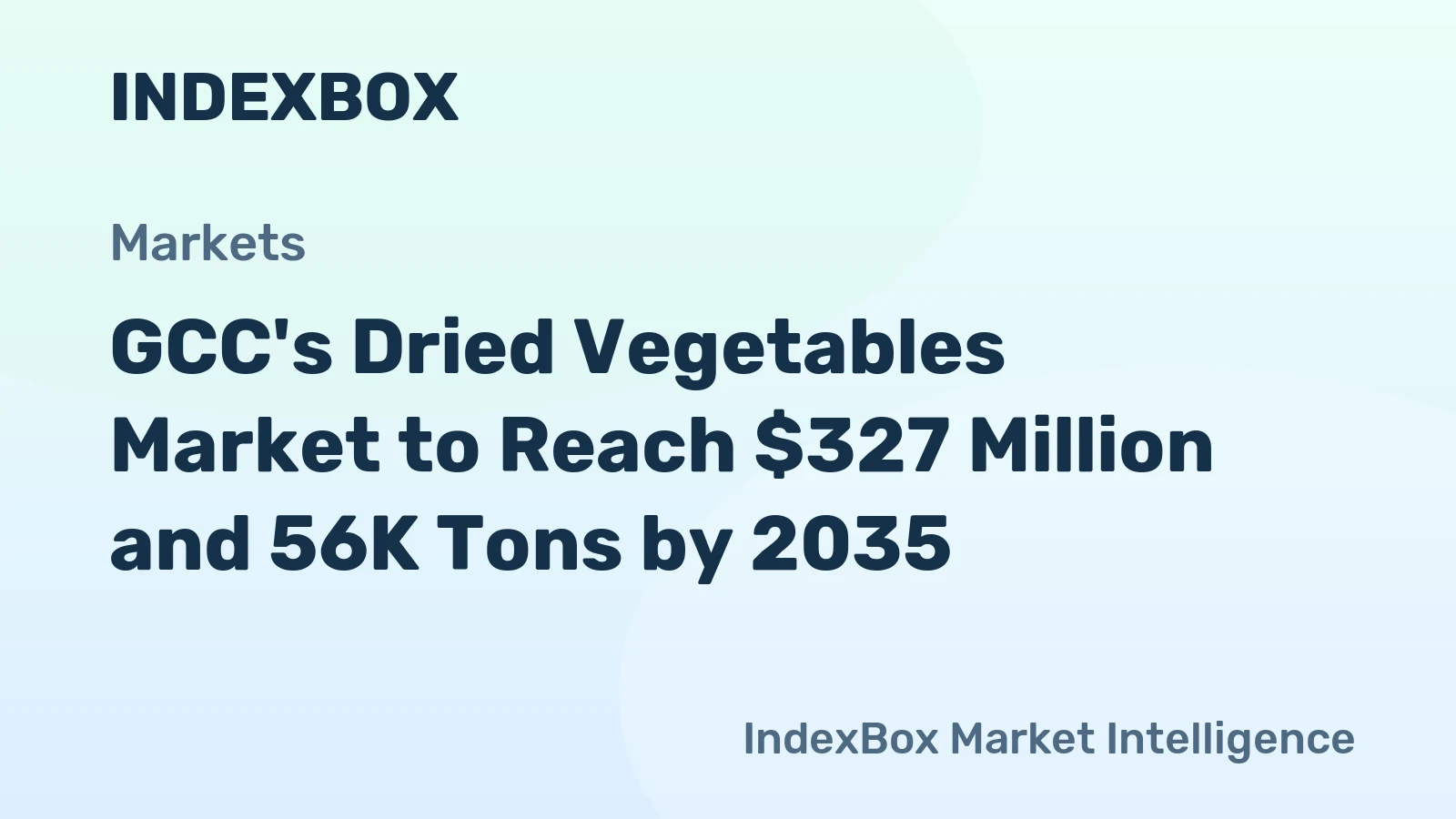 GCC's Dried Vegetables Market to Reach $327 Million and 56K Tons by 2035
