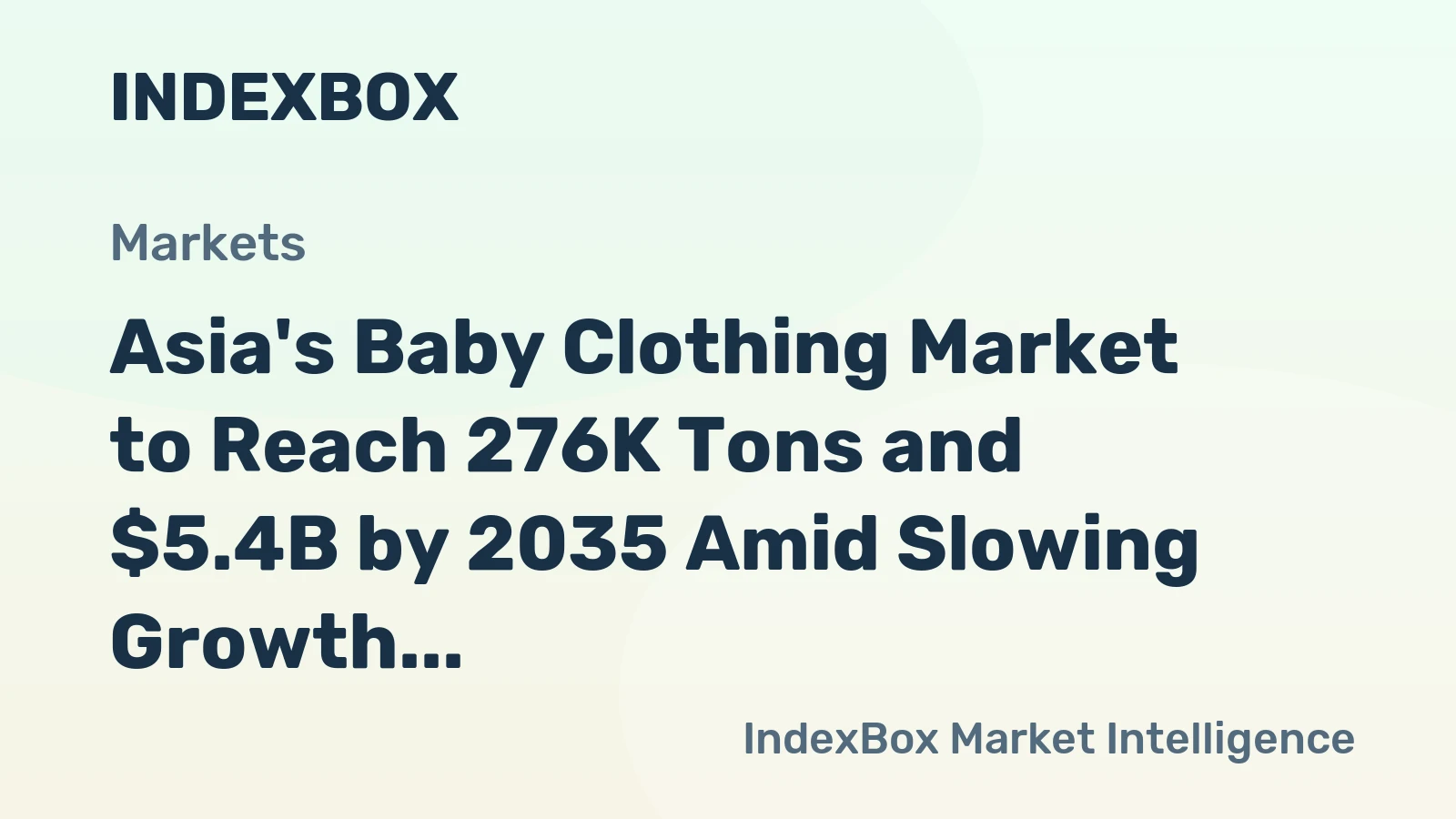 Asia's Baby Clothing Market to Reach 276K Tons and $5.4B by 2035 Amid Slowing Growth