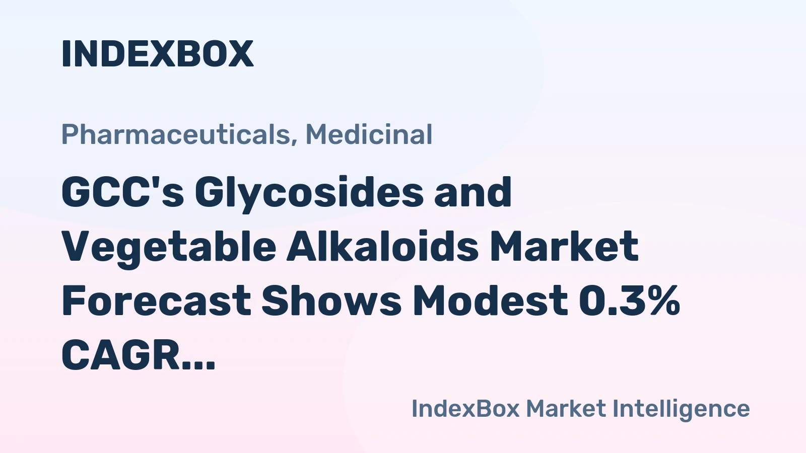 GCC's Glycosides and Vegetable Alkaloids Market Forecast Shows Modest 0.3% CAGR Growth Through 2035