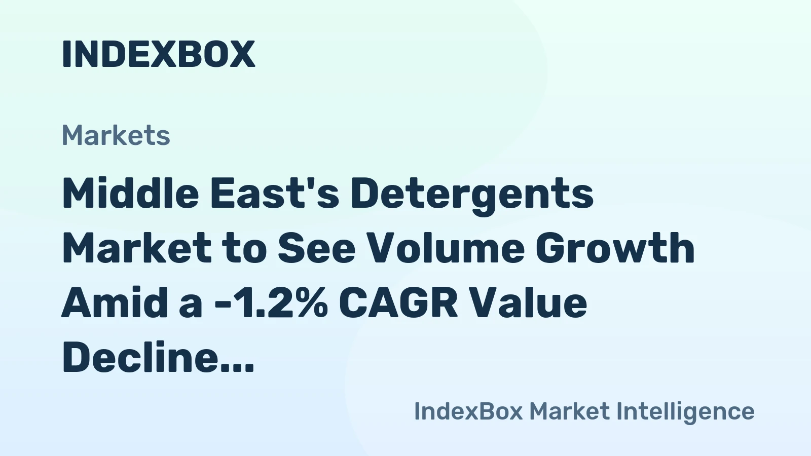 Middle East's Detergents Market to See Volume Growth Amid a -1.2% CAGR Value Decline Through 2035