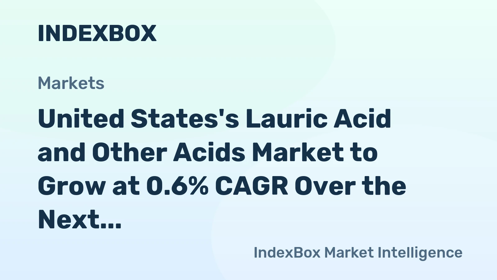 United States's Lauric Acid and Other Acids Market to Grow at 0.6% CAGR Over the Next Decade