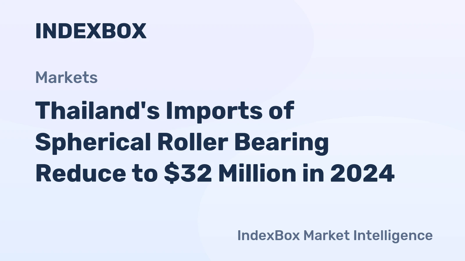Thailand's Imports of Spherical Roller Bearing Reduce to $32 Million in 2024