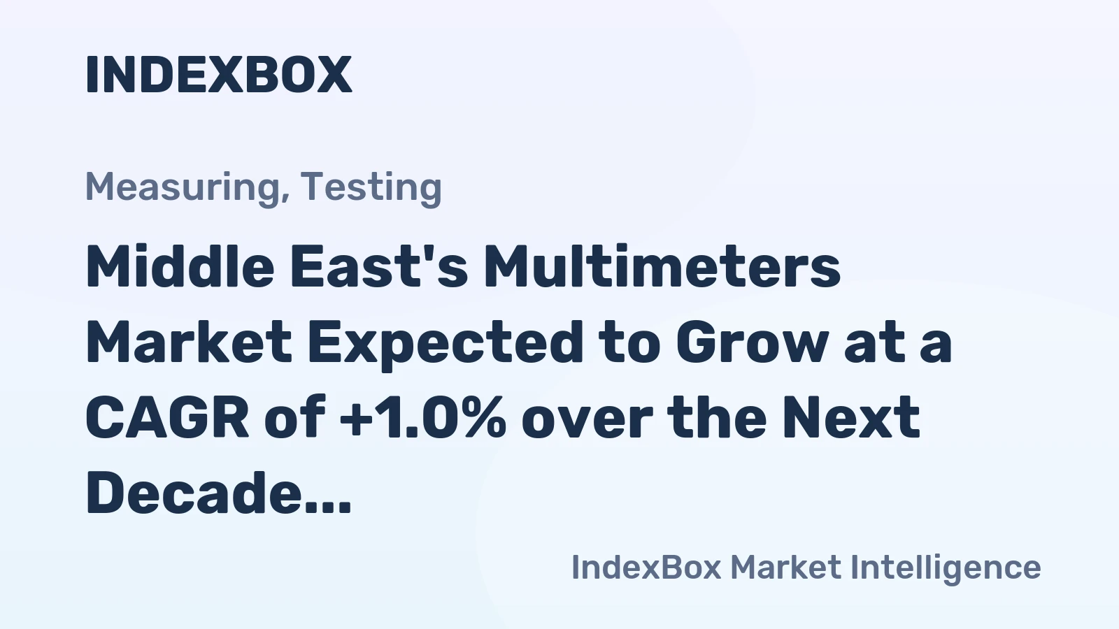 Middle East's Multimeters Market Expected to Grow at a CAGR of +1.0% over the Next Decade, Reaching $219M by 2035