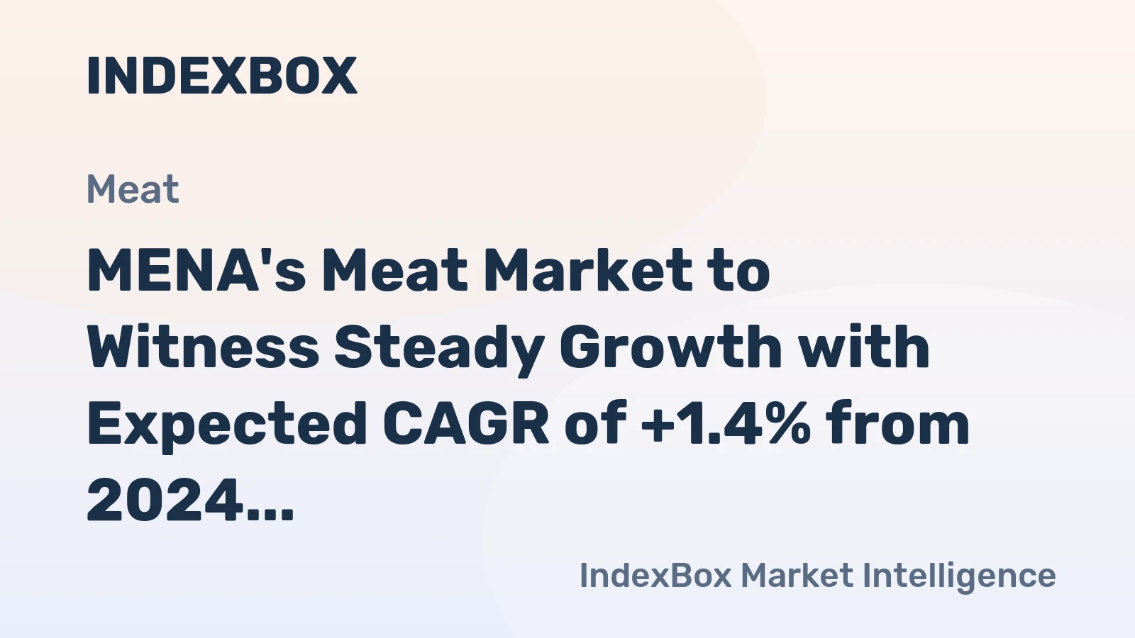 MENA's Meat Market to Witness Steady Growth with Expected CAGR of +1.4% from 2024 to 2035