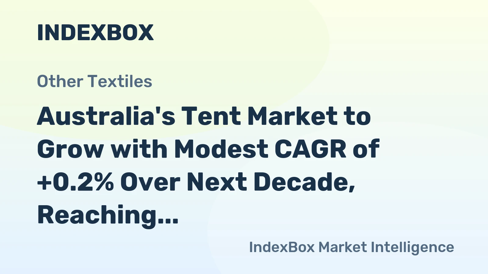 Australia's Tent Market to Grow with Modest CAGR of +0.2% Over Next Decade, Reaching $160M by 2035