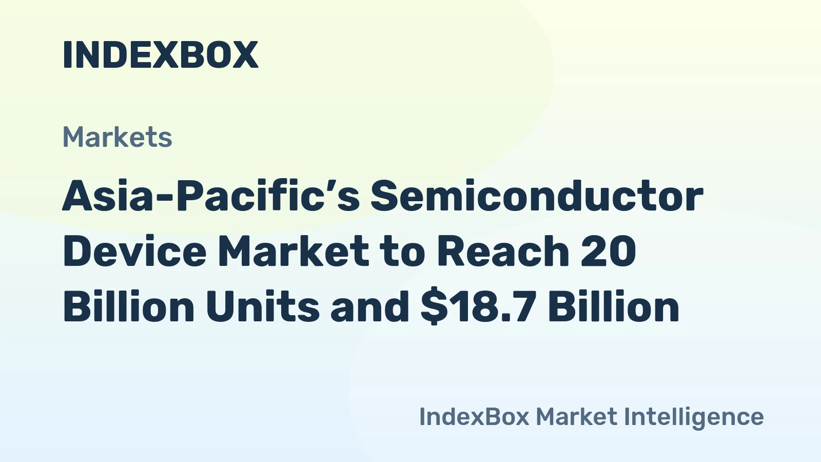 Asia-Pacific’s Semiconductor Device Market to Reach 20 Billion Units and $18.7 Billion