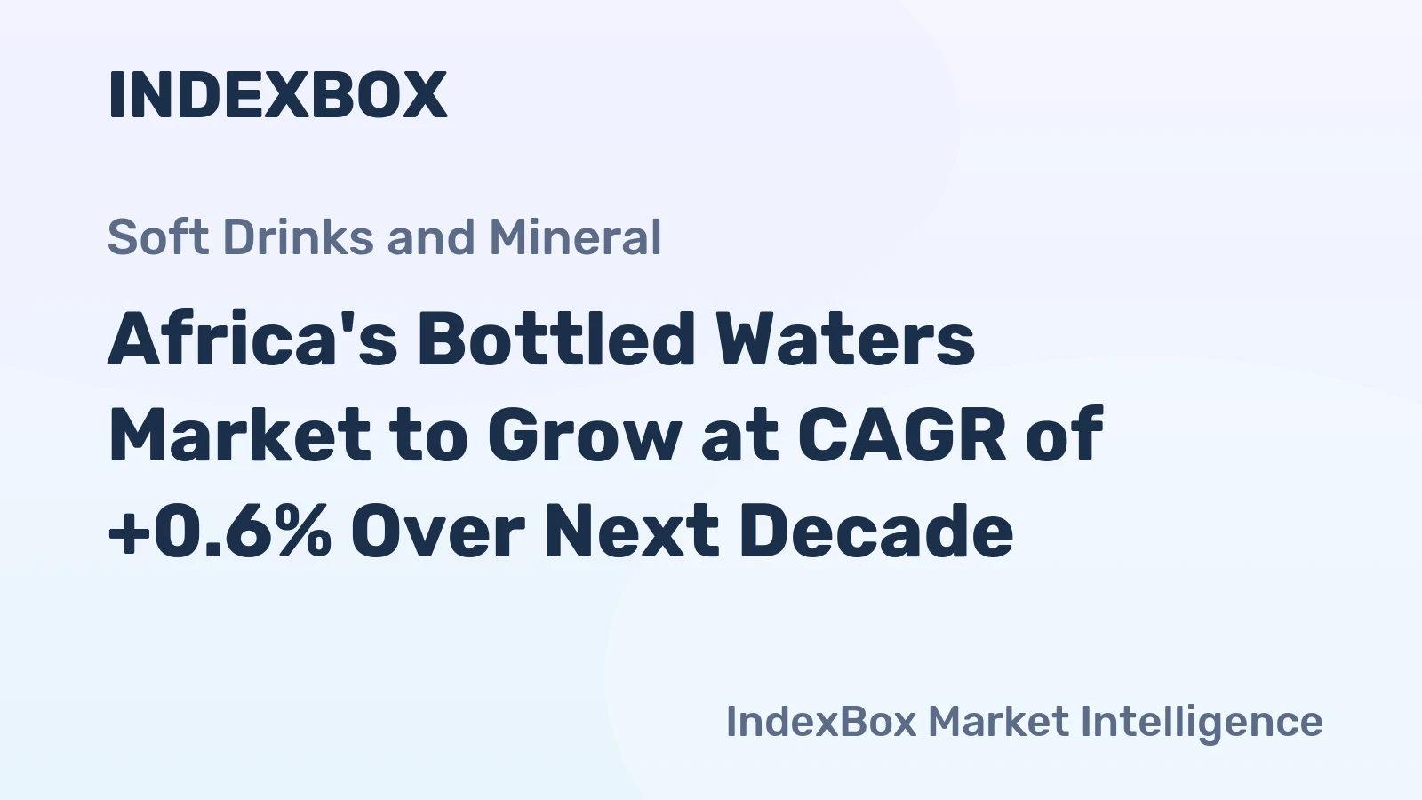 Africa's Bottled Waters Market to Grow at CAGR of +0.6% Over Next Decade