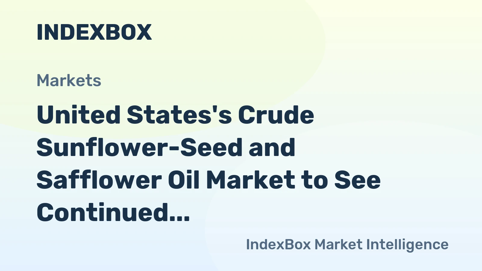 United States's Crude Sunflower-Seed and Safflower Oil Market to See Continued Growth with Anticipated CAGR of +3.2% from 2024-2035, Reaching $722M by 2035