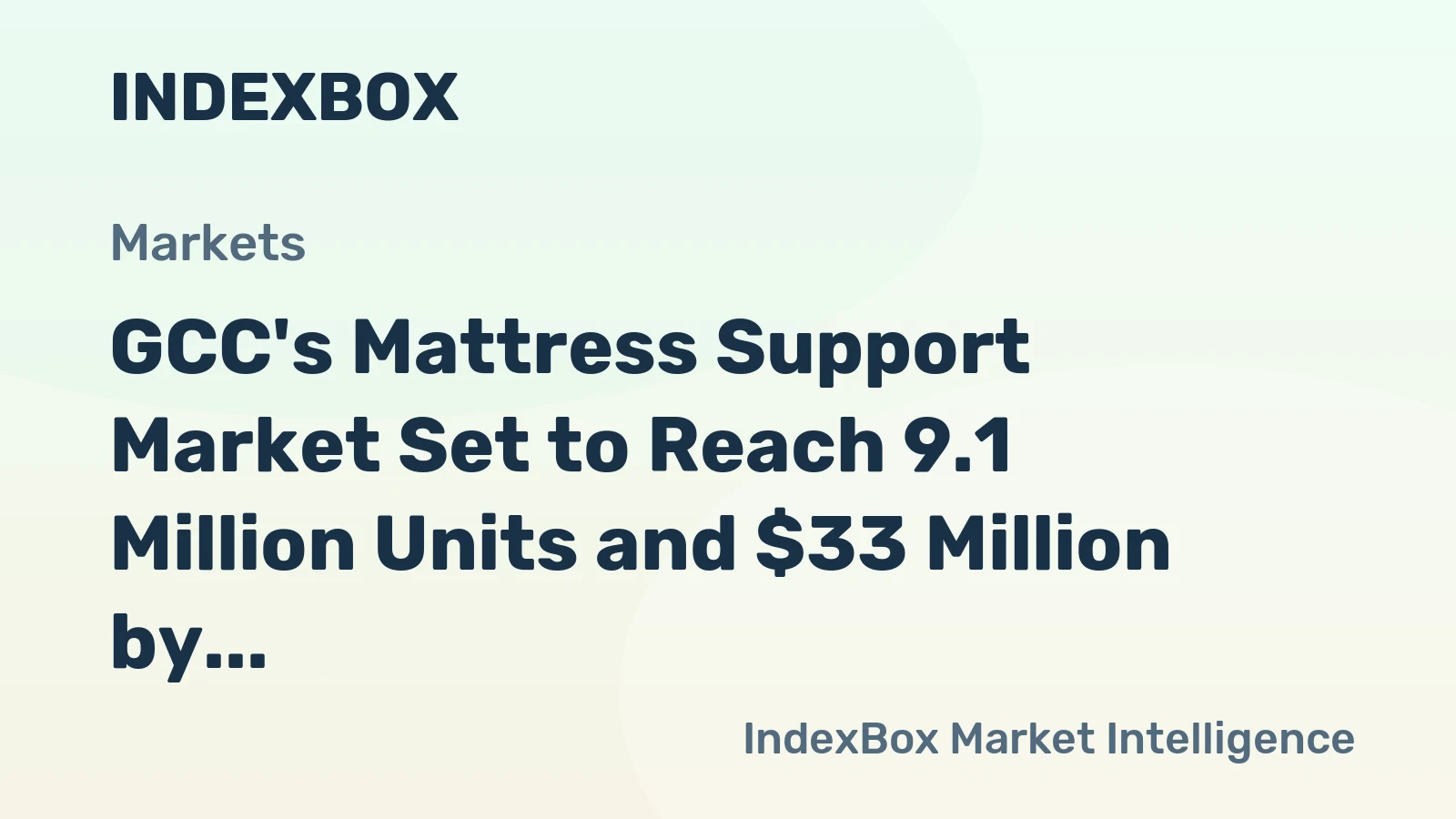 GCC's Mattress Support Market Set to Reach 9.1 Million Units and $33 Million by 2035
