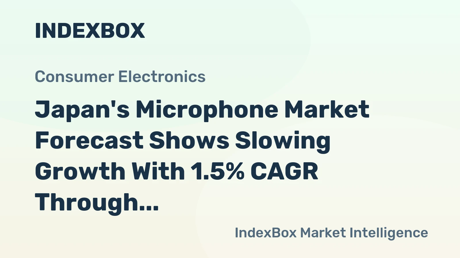 Japan's Microphone Market Forecast Shows Slowing Growth With 1.5% CAGR Through 2035