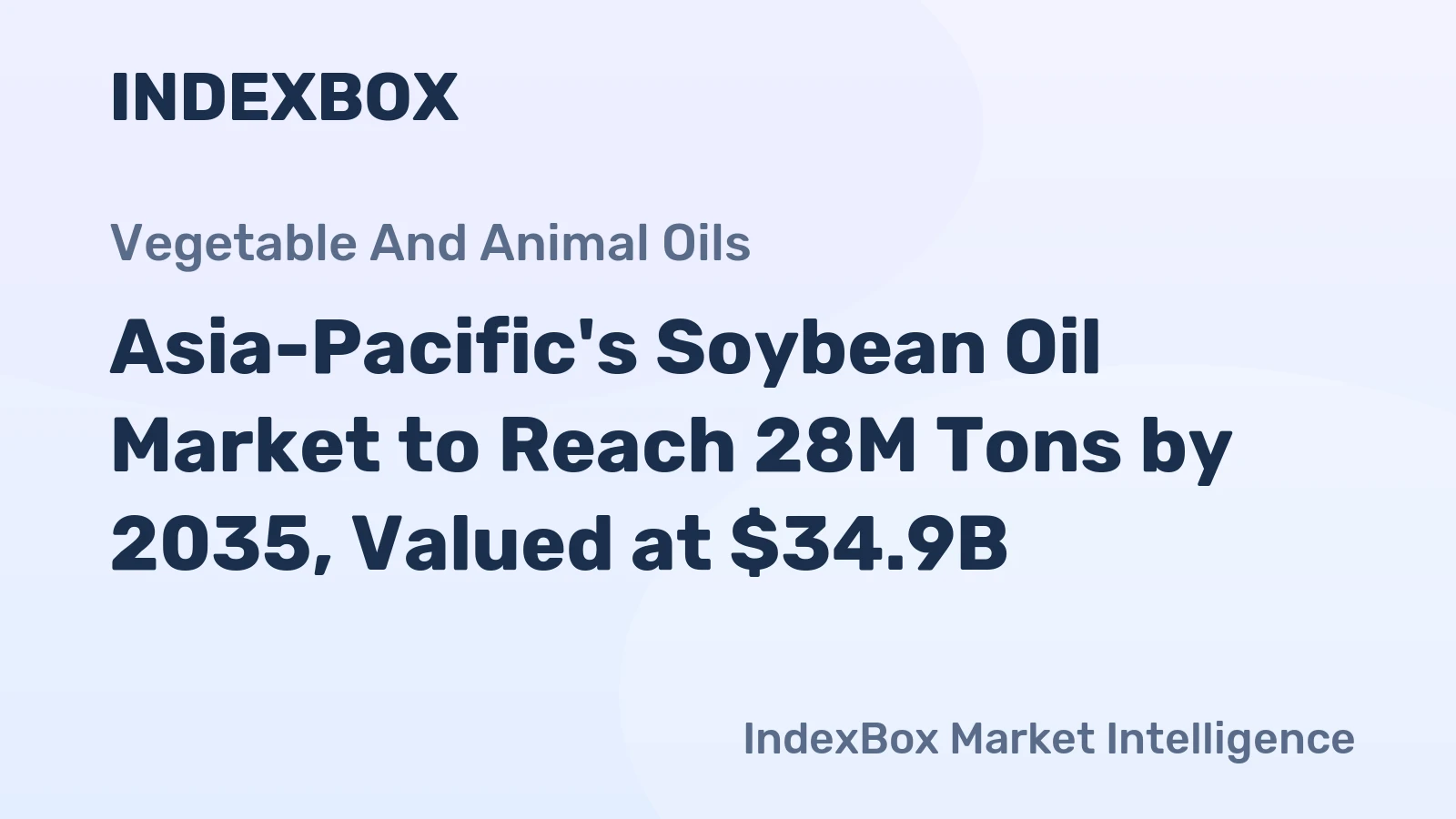 Asia-Pacific's Soybean Oil Market to Reach 28M Tons by 2035, Valued at $34.9B