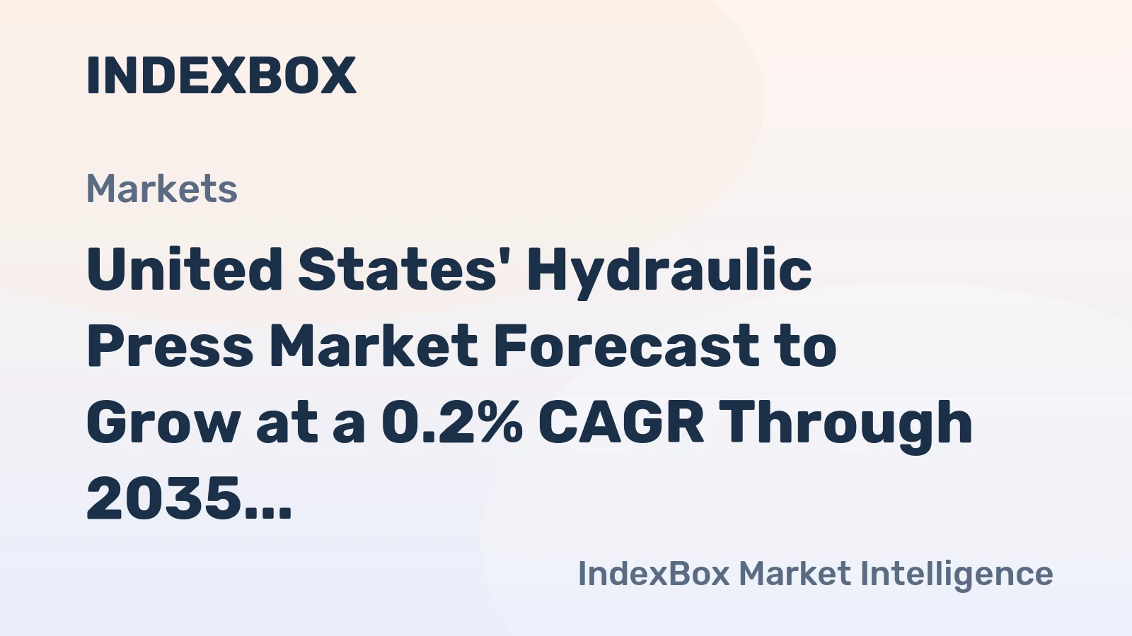United States' Hydraulic Press Market Forecast to Grow at a 0.2% CAGR Through 2035