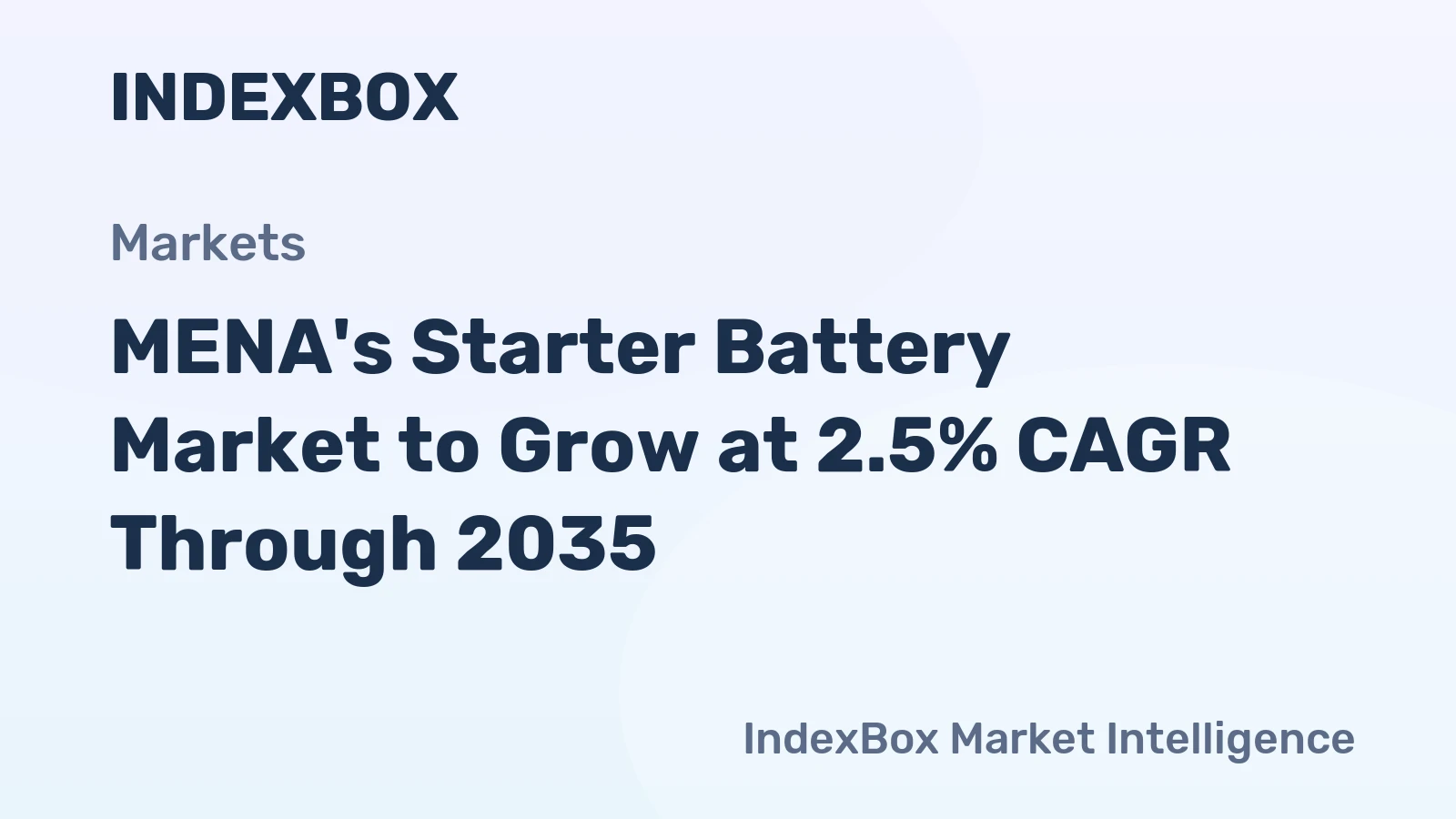 MENA's Starter Battery Market to Grow at 2.5% CAGR Through 2035