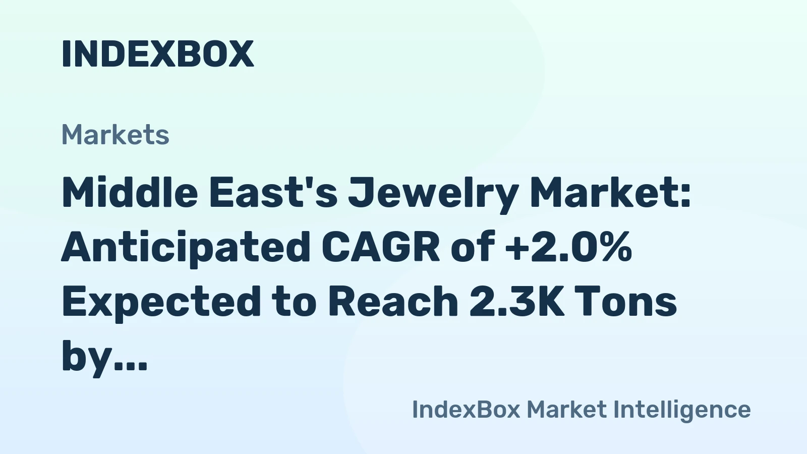 Middle East's Jewelry Market: Anticipated CAGR of +2.0% Expected to Reach 2.3K Tons by 2035