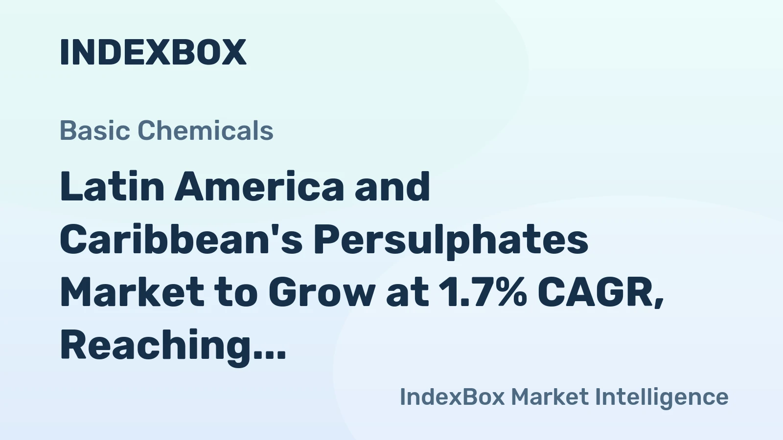 Latin America and Caribbean's Persulphates Market to Grow at 1.7% CAGR, Reaching $17M by 2035