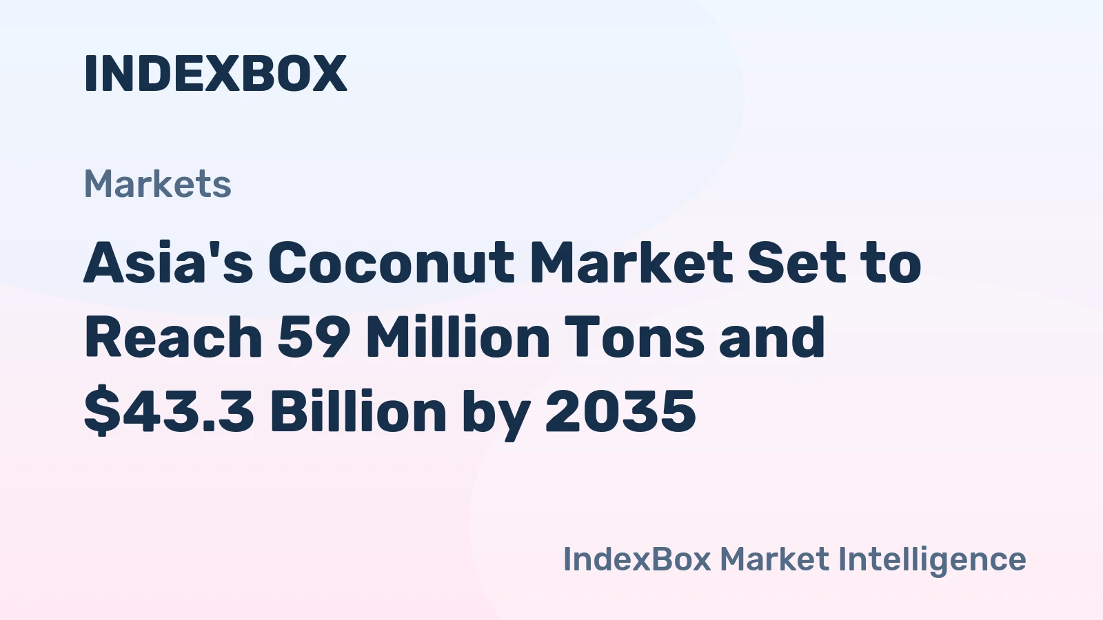 Asia's Coconut Market Set to Reach 59 Million Tons and $43.3 Billion by 2035