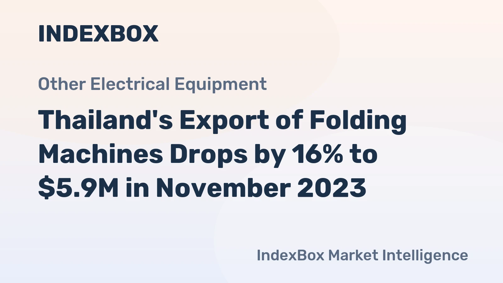 Thailand's Export of Folding Machines Drops by 16% to $5.9M in November 2023