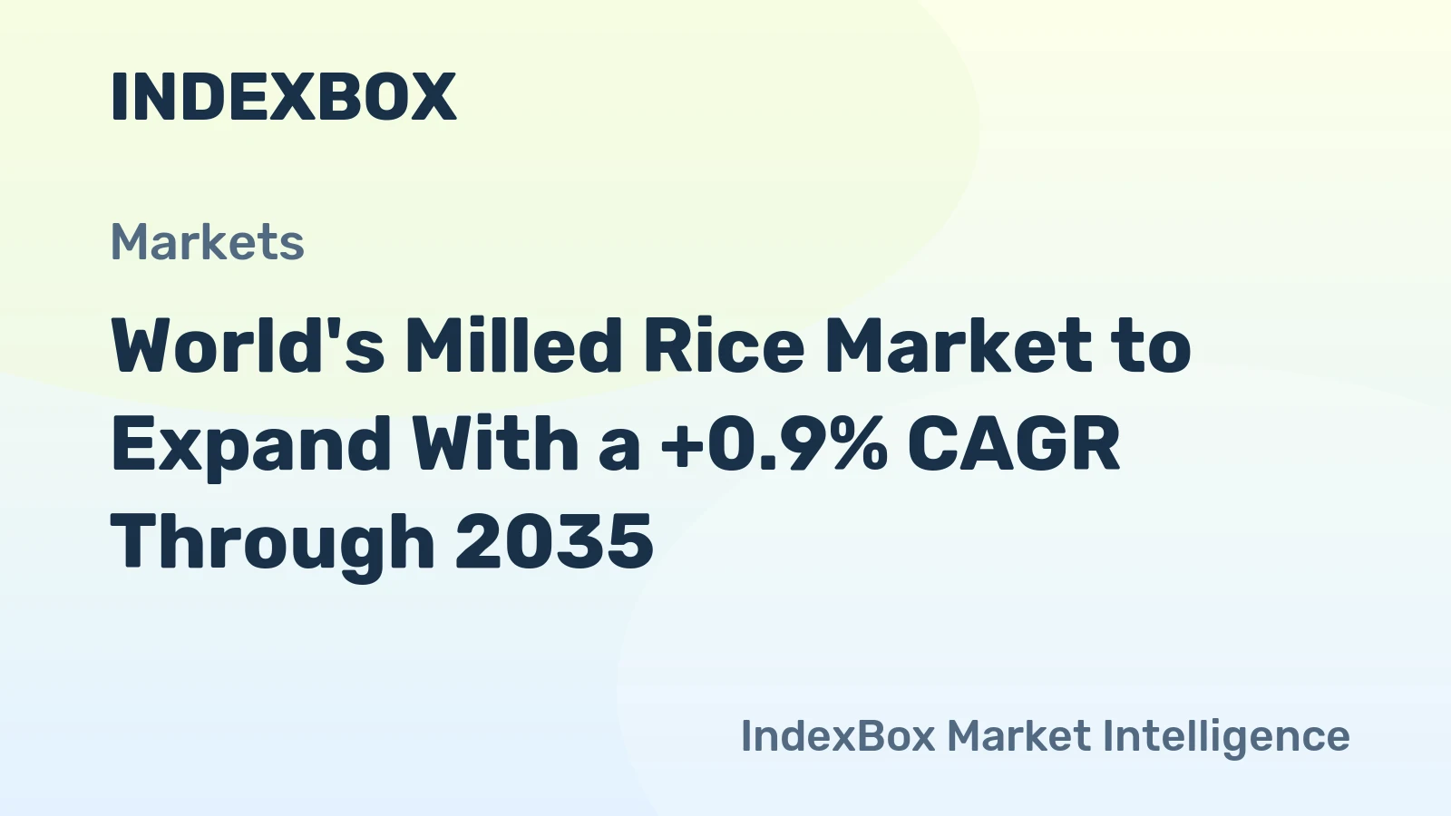World's Milled Rice Market to Expand With a +0.9% CAGR Through 2035