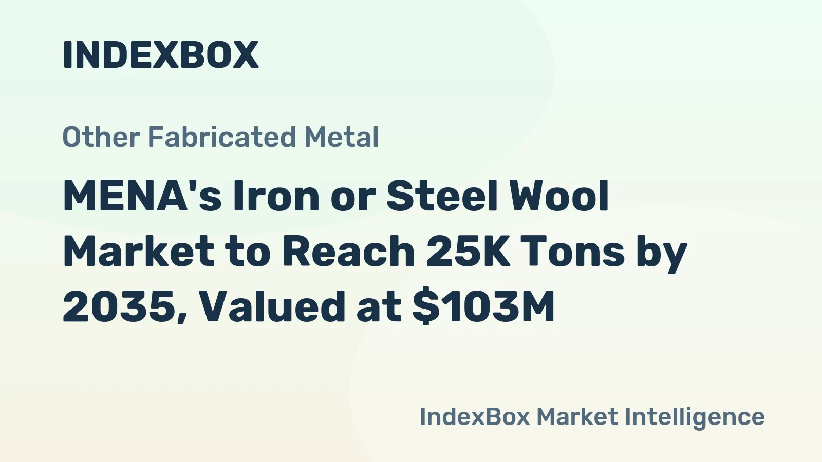MENA's Iron or Steel Wool Market to Reach 25K Tons by 2035, Valued at $103M