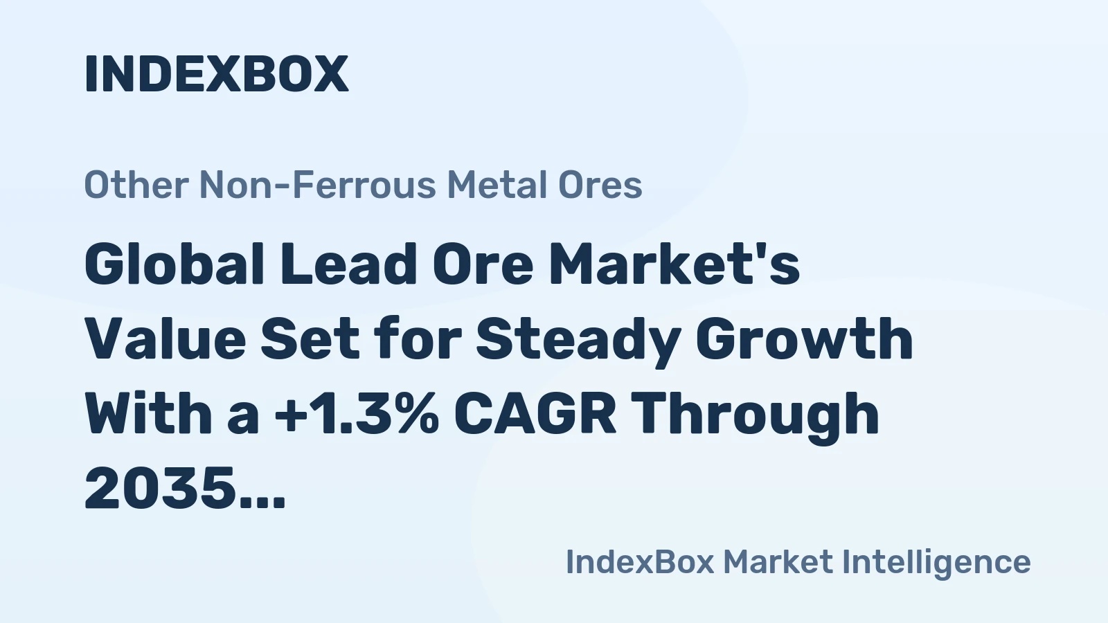 Global Lead Ore Market's Value Set for Steady Growth With a +1.3% CAGR Through 2035