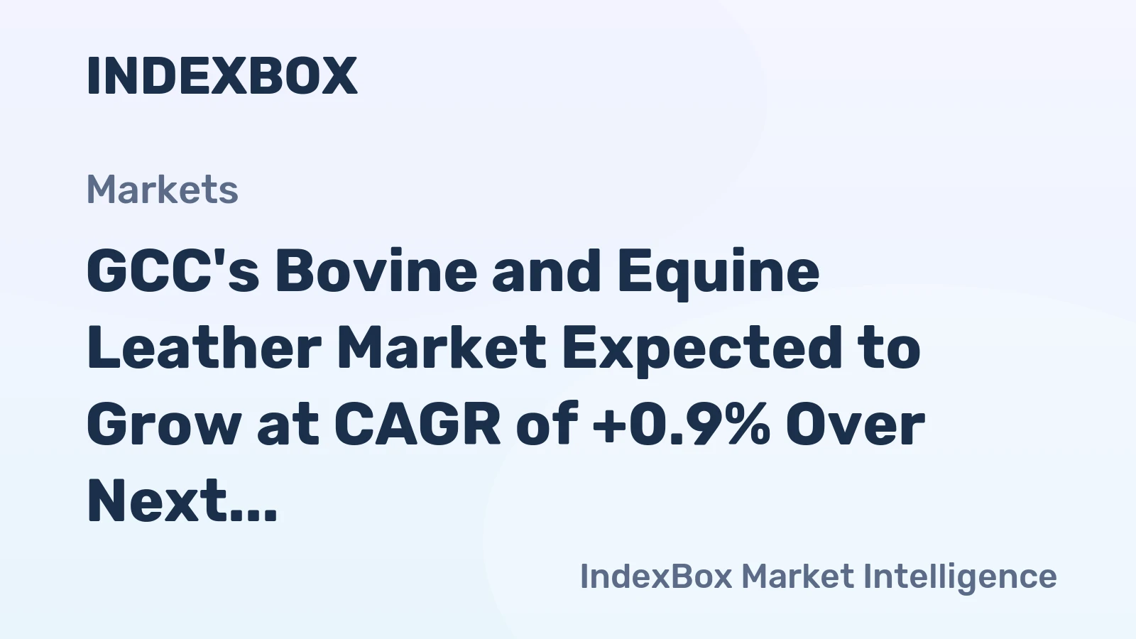 GCC's Bovine and Equine Leather Market Expected to Grow at CAGR of +0.9% Over Next Decade