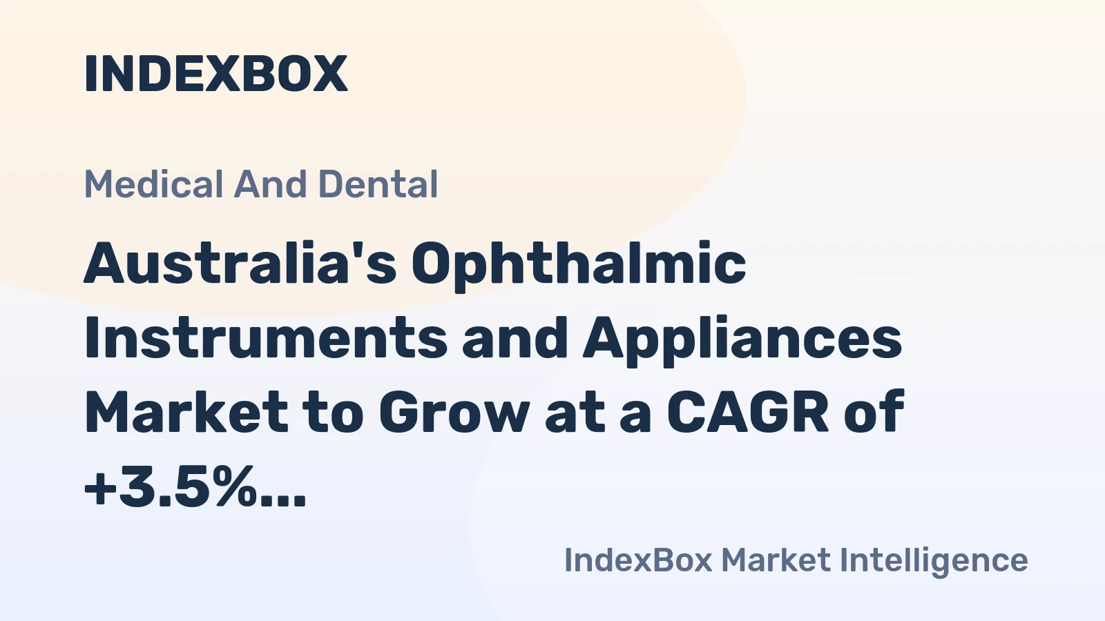 Australia's Ophthalmic Instruments and Appliances Market to Grow at a CAGR of +3.5% by 2035