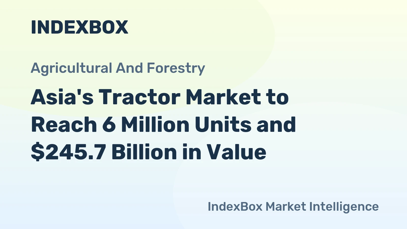 Asia's Tractor Market to Reach 6 Million Units and $245.7 Billion in Value