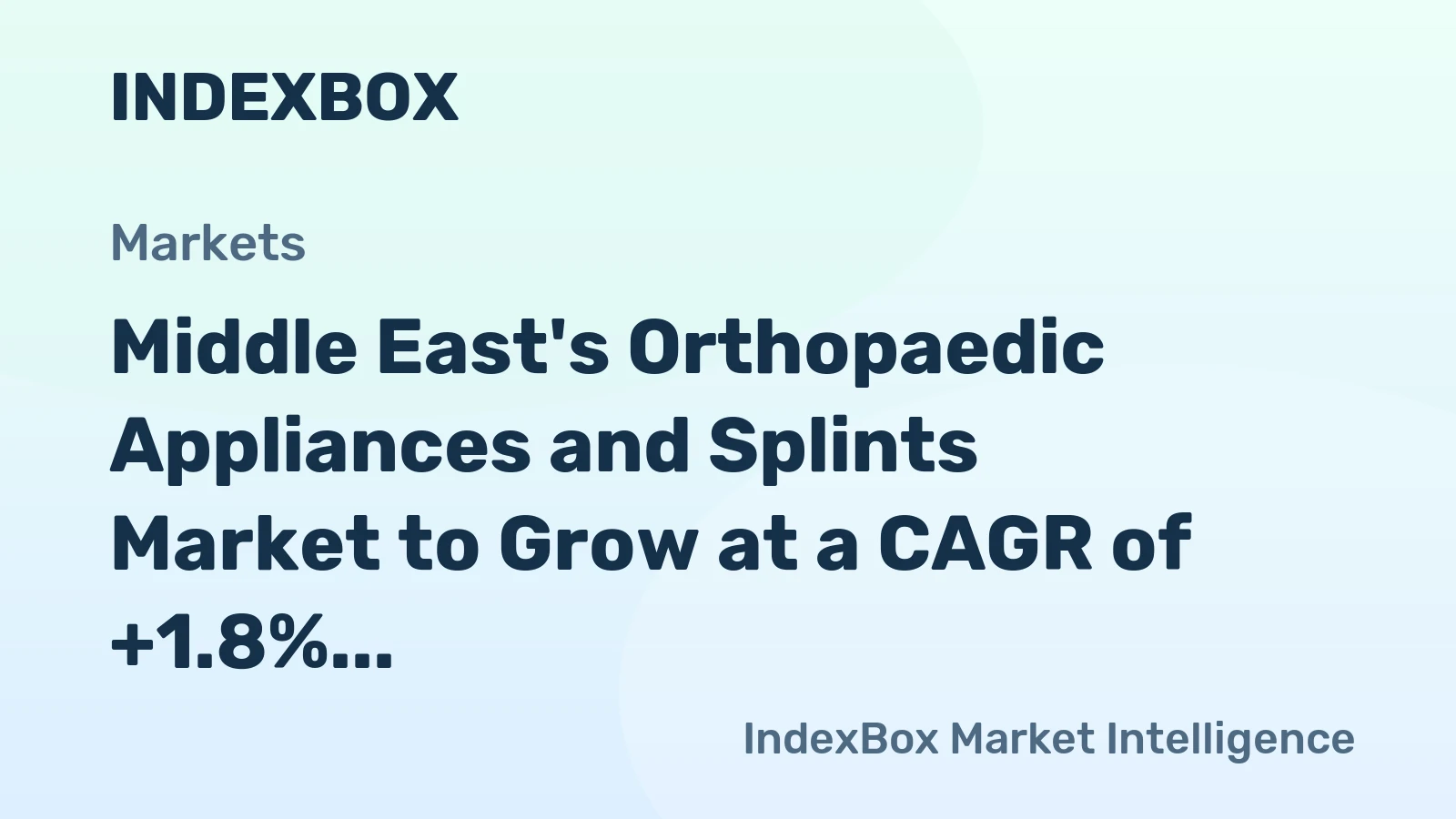 Middle East's Orthopaedic Appliances and Splints Market to Grow at a CAGR of +1.8% from 2024 to 2035