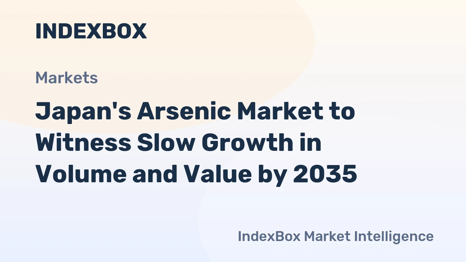 Japan's Arsenic Market to Witness Slow Growth in Volume and Value by 2035
